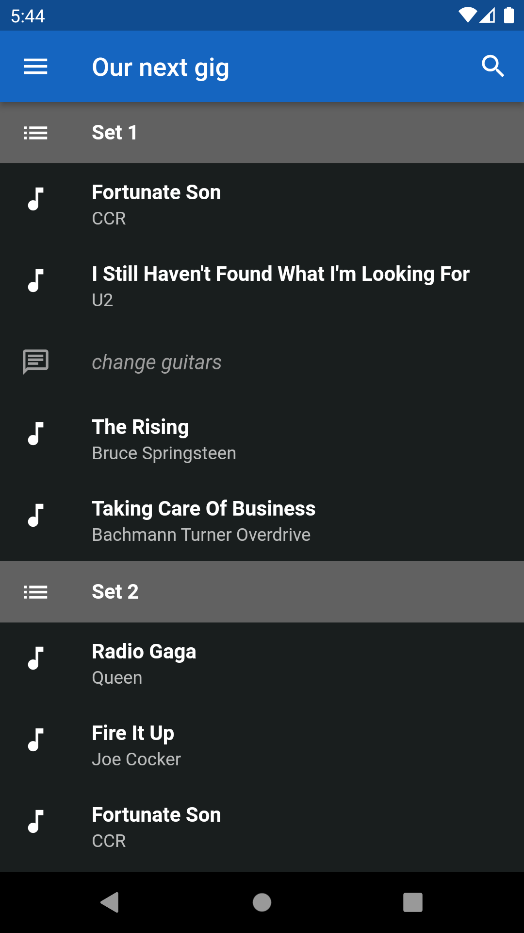 Set Lists and Books – LivePrompter