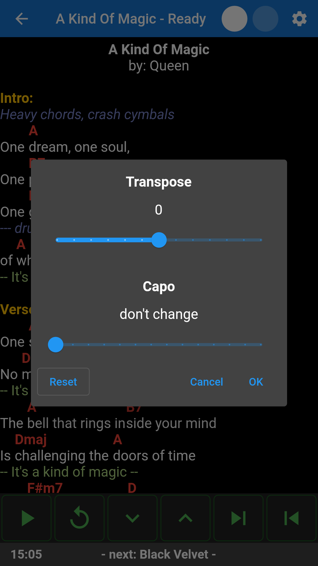 The Song Display Screen – LivePrompter