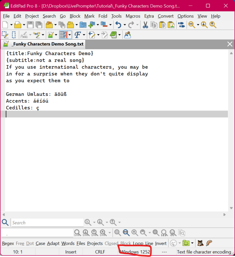Text Encoding Issues and International Characters – LivePrompter