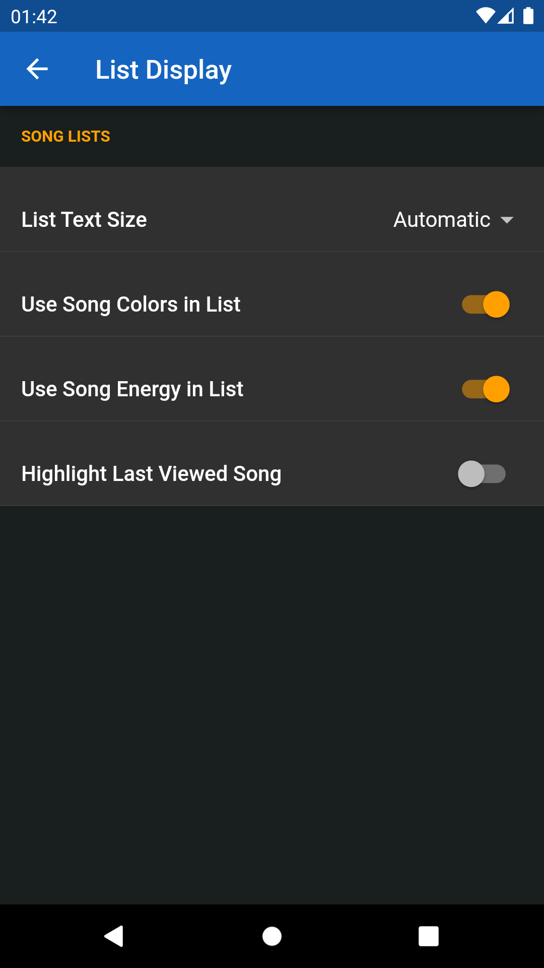 List Display Settings – LivePrompter