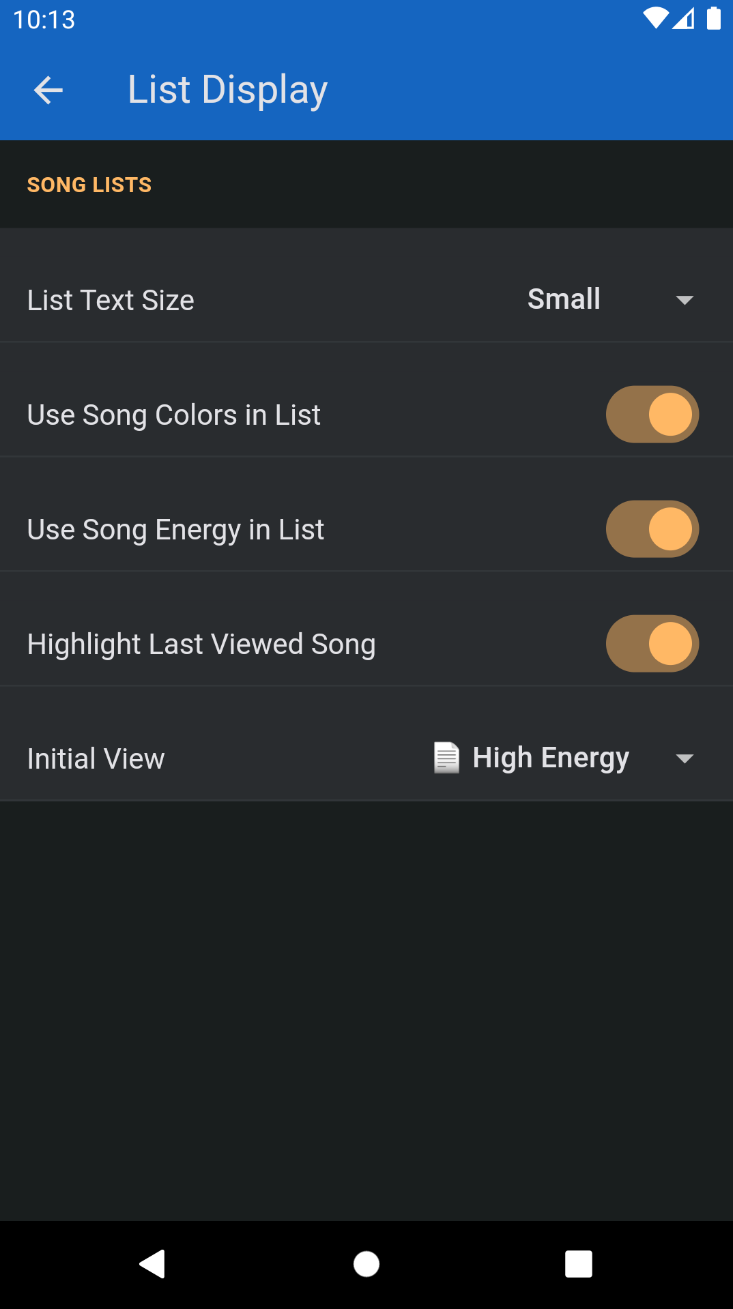 List Display Settings – LivePrompter